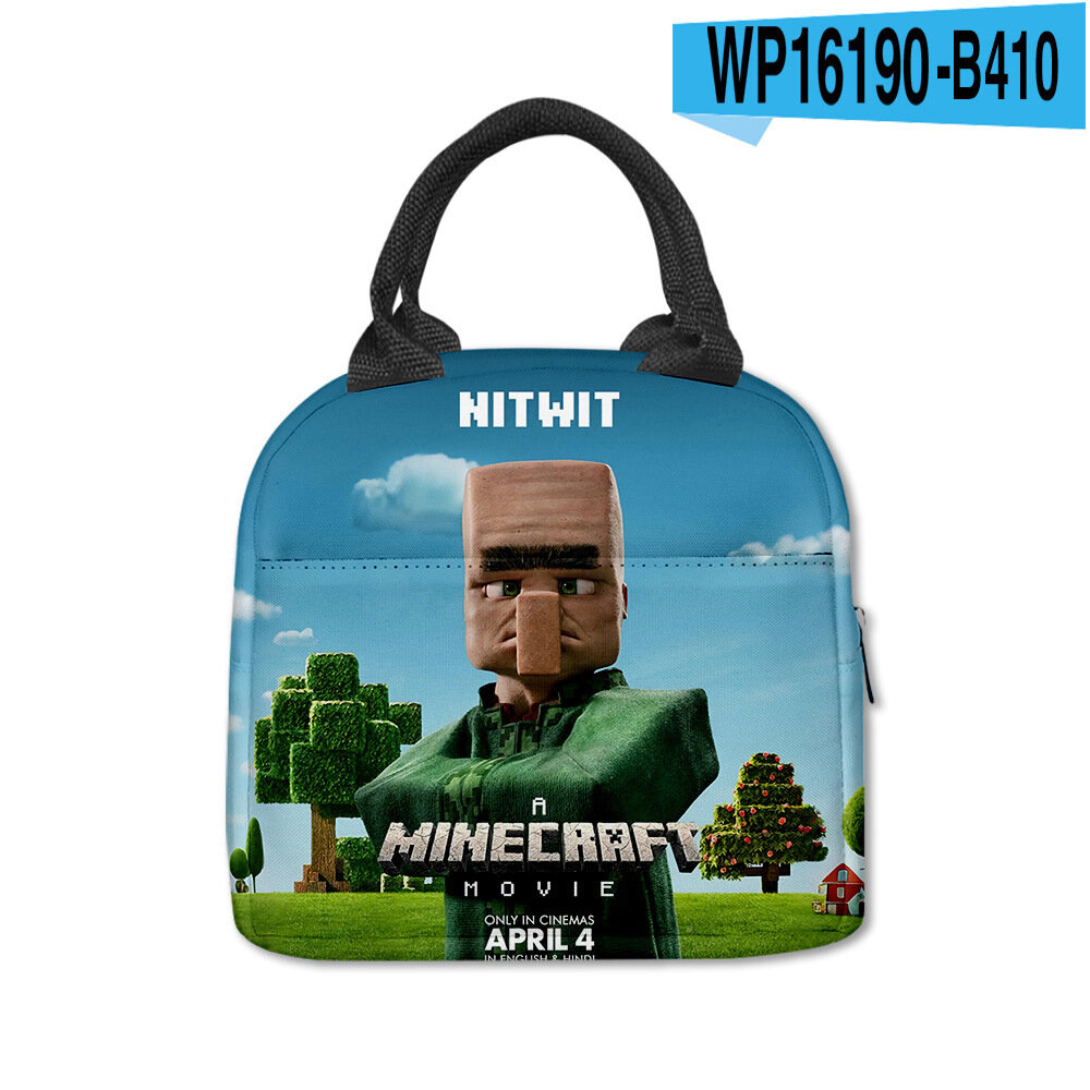 Новая ручная изолированная сумка Minecraft Movie Minecraft, сумка-холодильник, сумка для обеда из алюминиевой фольги, трансграничная