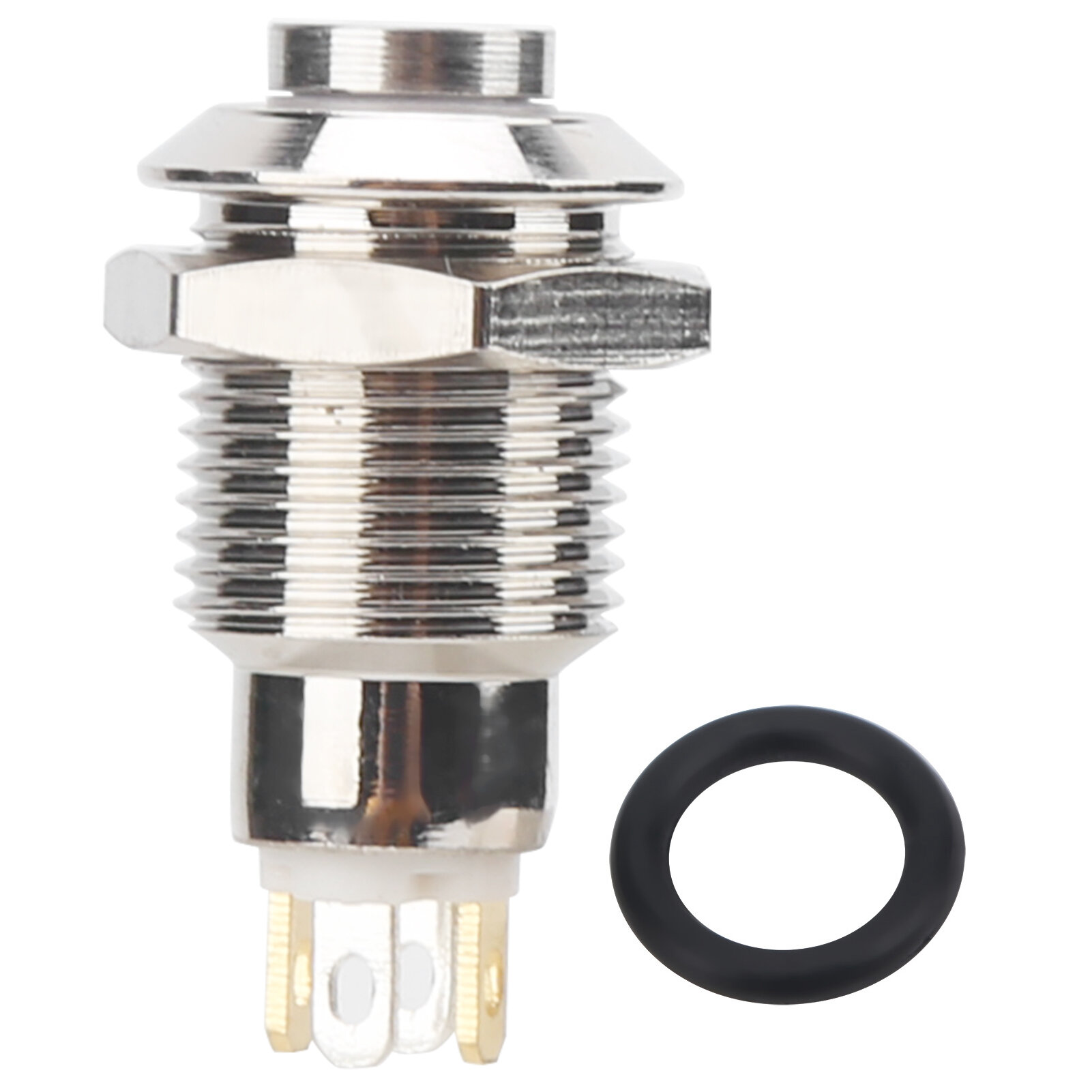 10mm Metal Push Button Switch Waterproof SelfLocking Start with Light 3V(Blue )