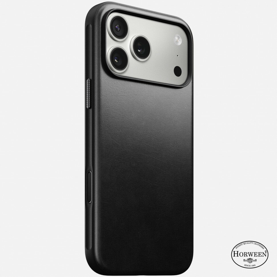 Кожаный чехол Nomad Modern Horween Leather Case для iPhone 17 Pro Max черный (Black)