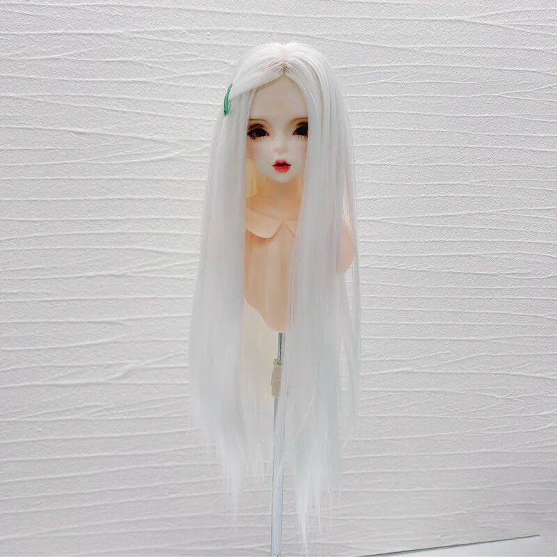 Кукольный парик BJD мягкая проволока винно-красный черный Белый, 7, one sixth(16-17cm)