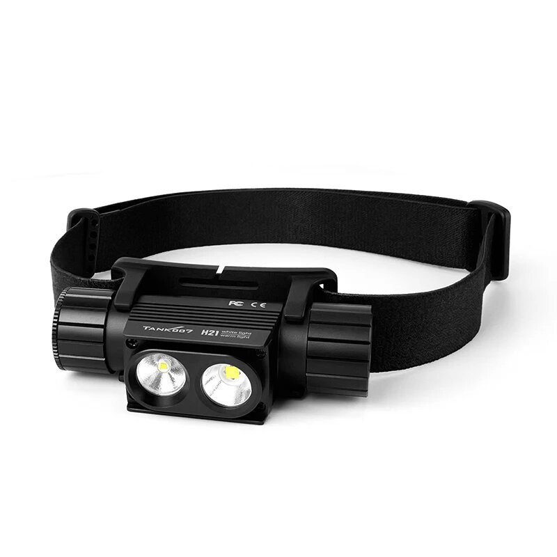TANK007 Перезаряжаемый налобный фонарь 1000 лм Черный, Warm White Light
