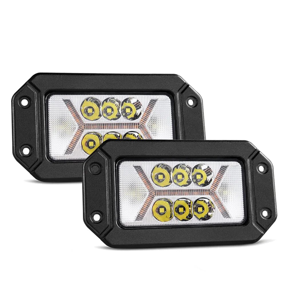 1x/2x 40W светодиодные рабочие фары для скрытого монтажа, 12V 24V DRL, светодиодные 2 Lights