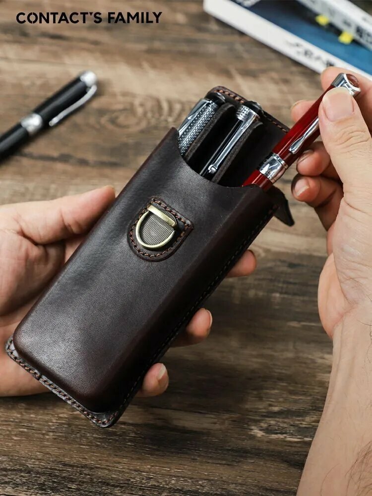 Чехол для перьевой ручки из натуральной кожи с 5 слотами