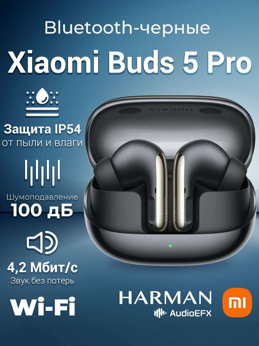 Xiaomi Buds 5 Pro Wi-Fi Black Наушники беспроводные (BHR9647GL), EAC