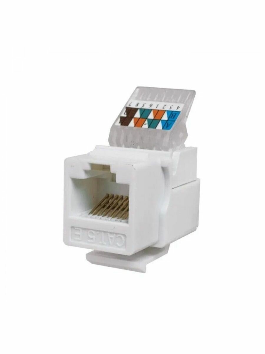 Keystone Jack 8P8C (RJ-45), UTP, Cat.5e. заделка без инструмента, белый код 10-0312 SUPRLAN