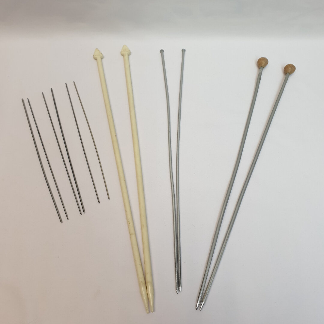 Набор спиц для вязания, металл и пластик. Винтаж, СССР.