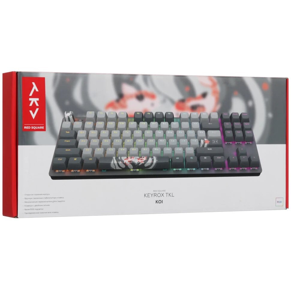 Клавиатура проводная Red Square TKL Koi [RSQ-20045], g3ms Sapphire, серый