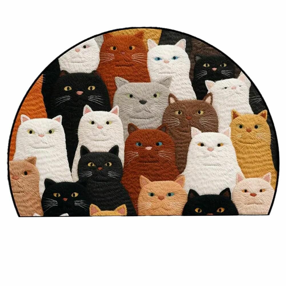 Коврик для пола с рисунком милого кота размером 40*60 см, устойчив к пятнам, износу и нескользящий