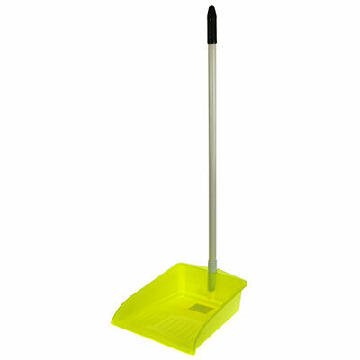 Совок для мусора КНР пластмассовый, с длинной ручкой, салатовый, длина ручки 62 см