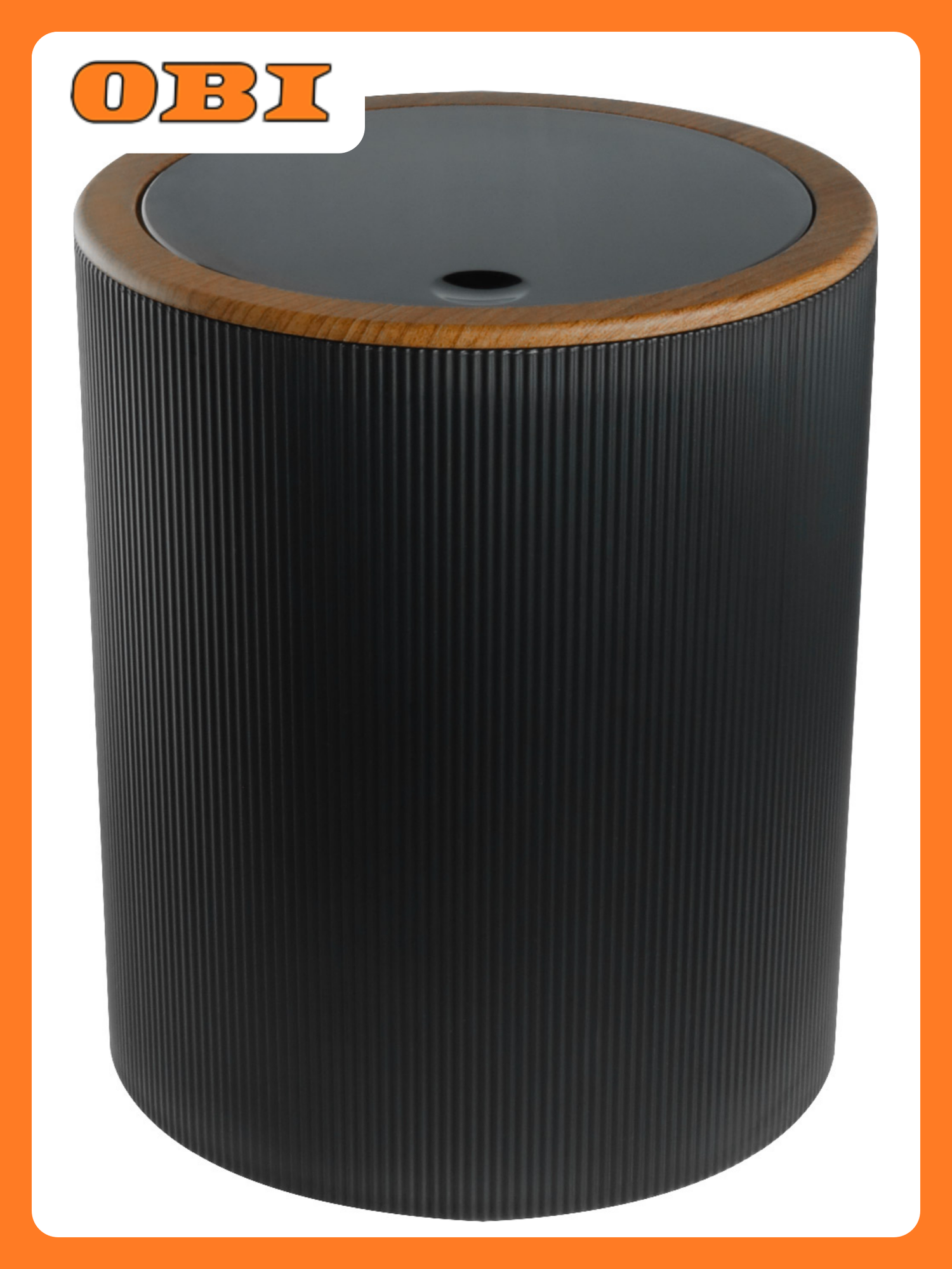 Ведро Fixsen BLACK BOOM FX-411-6, пластик, 5 л, с крышкой, черное