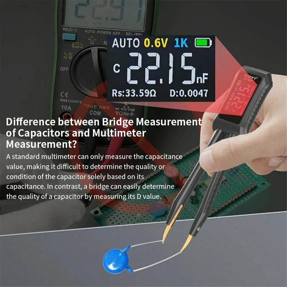 ZOYI ZT-MD1 Цифровой Интеллектуальный Пинцет LCR SMD Тестер ESR
