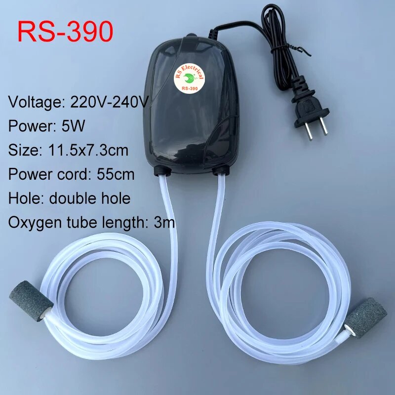 Аквариумный компрессор RS-390, 5W, 3м шланга