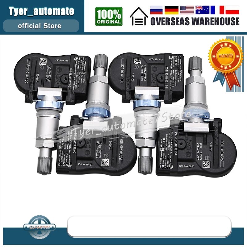 52940-4F100 Датчик давления в шинах TPMS 433 МГц Датчик давления в шинах 529404F100 для Hyundai Grand Starex H-1 Kia K2500
