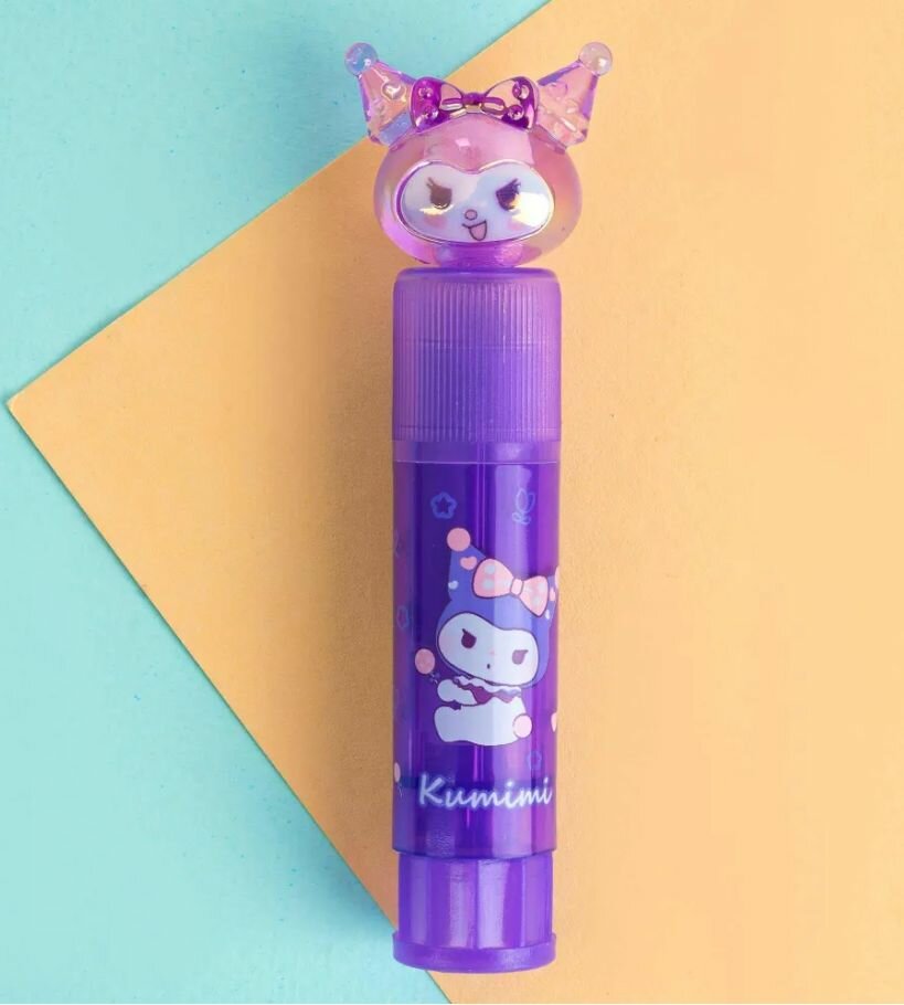 Ластик (ластик-карандаш) выдвижной в виде помады фигурка Kuromi Куроми фиолетовыйcharm