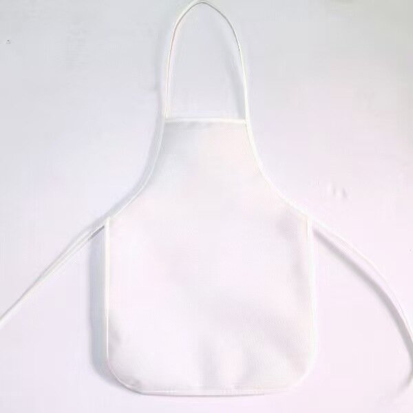 Детский фартук для рисования, готовый к отгрузке, нетканый, водонепроницаемый, без рукавов, оптом Белый_36*48