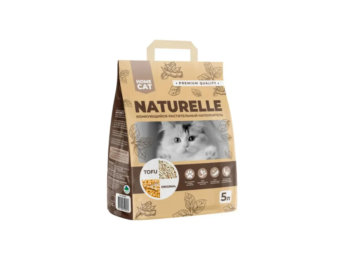 Наполнитель комкующийся Homecat Naturelle Original, 5 л/2 кг