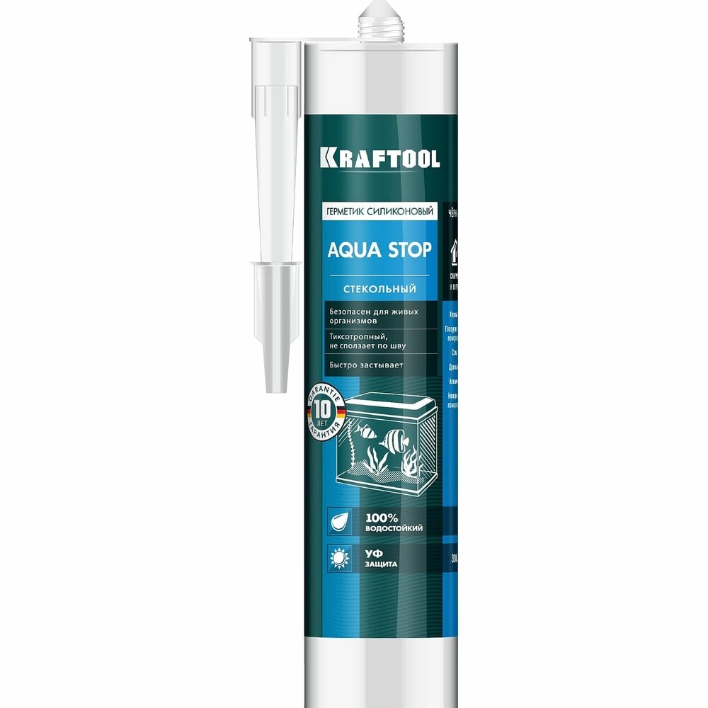 Силиконовый стекольный герметик KRAFTOOL GX107 AQUA STOP