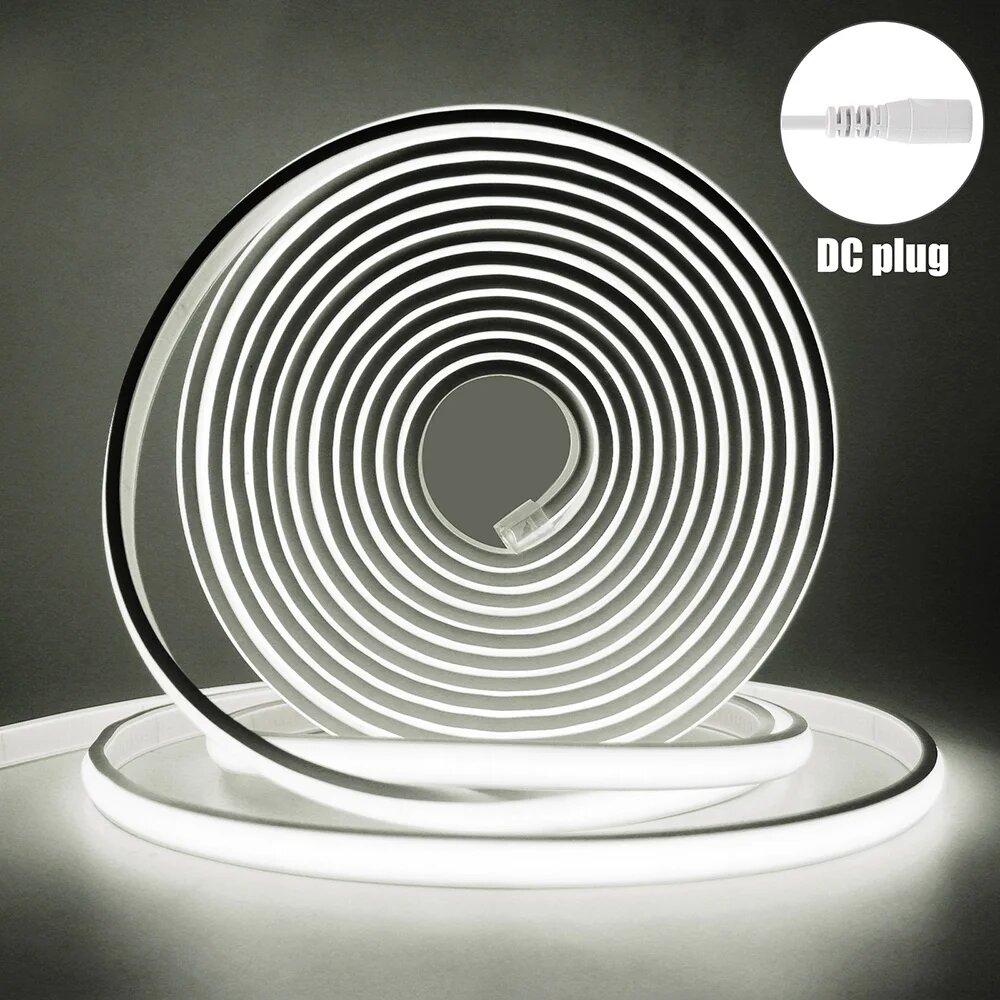 Неоновая светодиодная лента KISUFU 320LED/м, DC12V, белый
