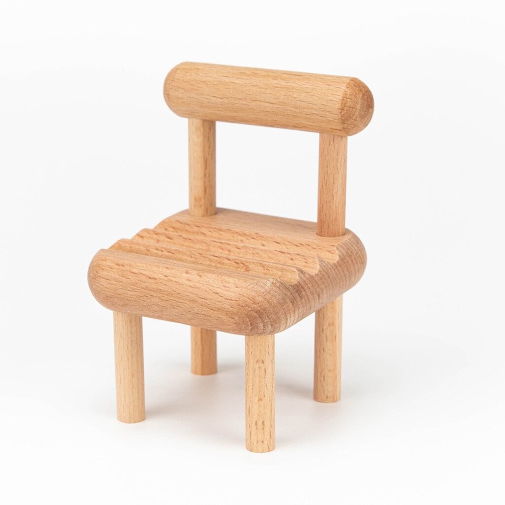 Маленький Стул Держатель Телефона Деревянная Подставка Для Мобильного Телефона В Форме Стула Многоугольная Регулируемая Подставка-Подставка для Большинства Смартфонов