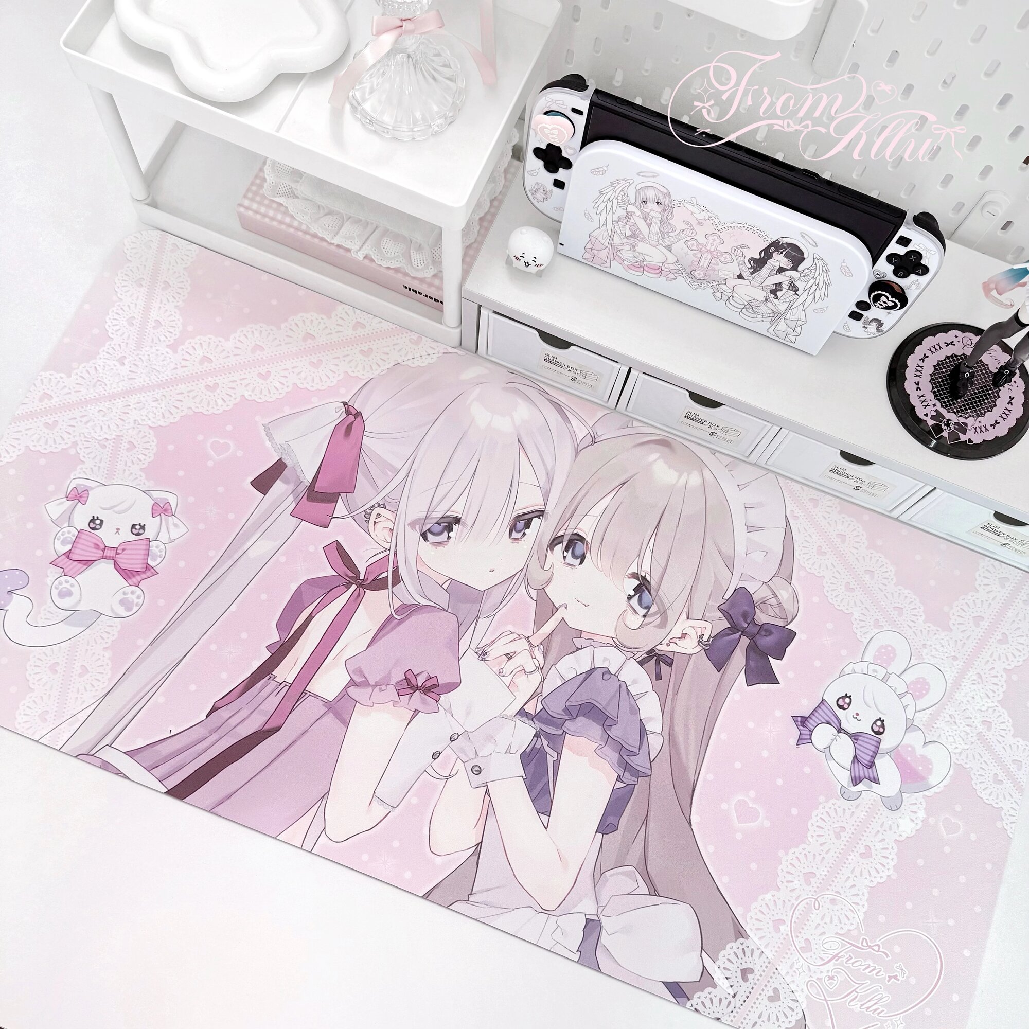 Коврик для мыши розовый Kawaii 450x1200 мм