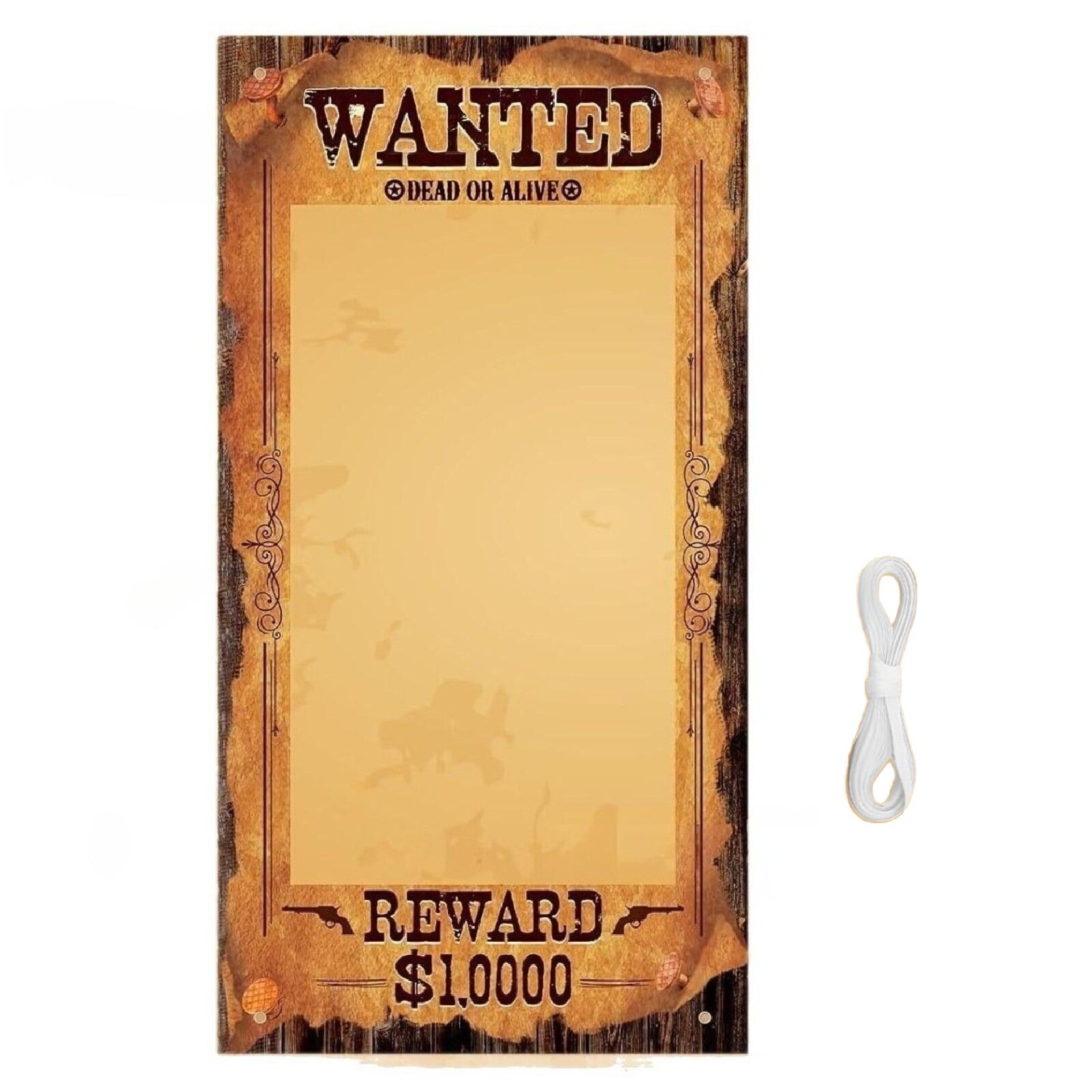 Большое украшение для вечеринки в стиле ковбоя, западный флаг для поисковых фотографий, рамка для веселья, флаг фотобудки "Запрошенный на Запад", флаг для селфи в западном стиле, для игр в западном стиле, размер 72 x 39,5 дюймов, материал полиэстер