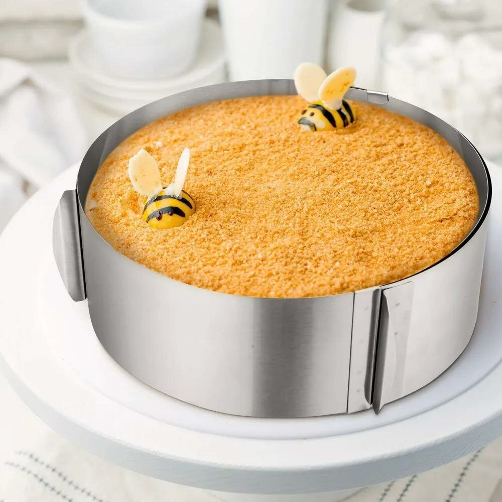 Регулируемое кольцо для выпечки, круглое, 30 см x 16 см, 1 шт, серебристый, нержавеющая сталь, для пирога, торта, хлеба, выносное, для духовок, стойкое к высоким температурам, подходит для посудомоечных машин