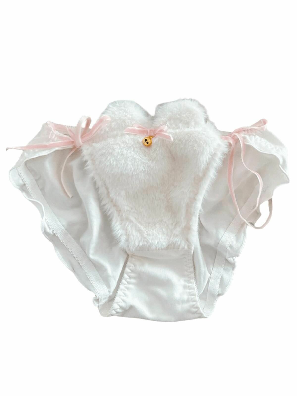 Женские трусики с кошачьими ушками, Белый - XL