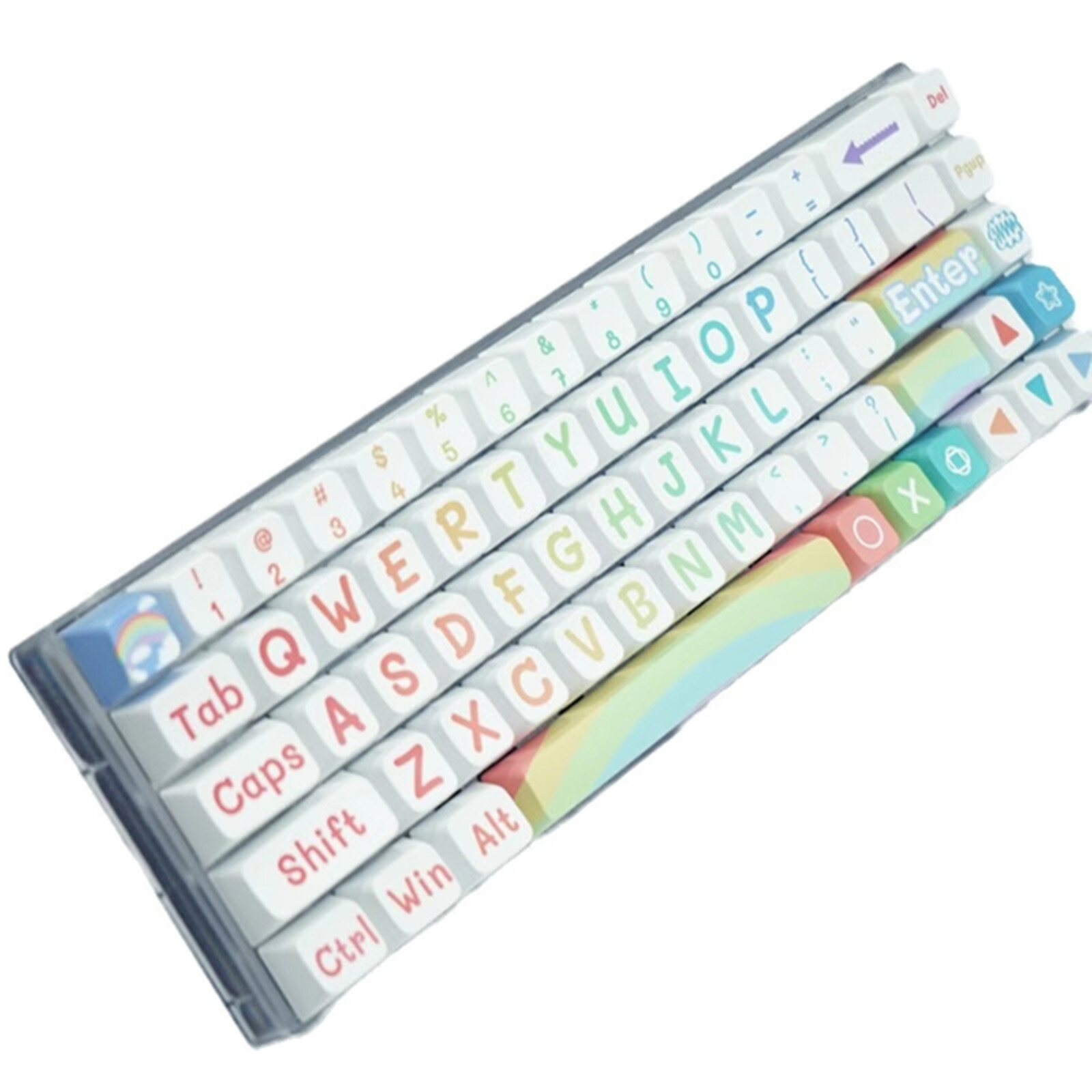 125Key PBT Rainbow Keycaps MDA Profile Dye-Sub Cap для механических клавиатур
