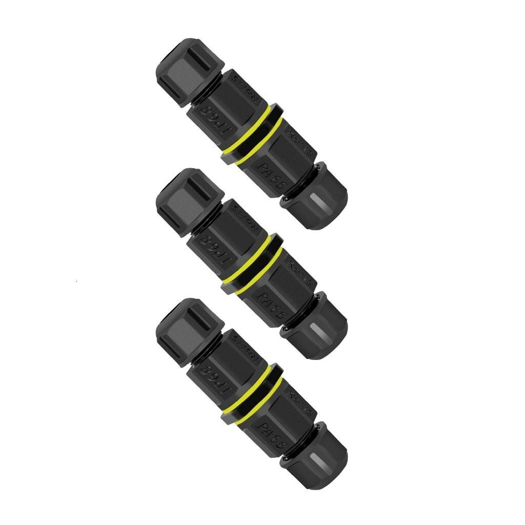 Водонепроницаемый соединитель проводов из нейлона и силикона, 3-контактный, 3шт