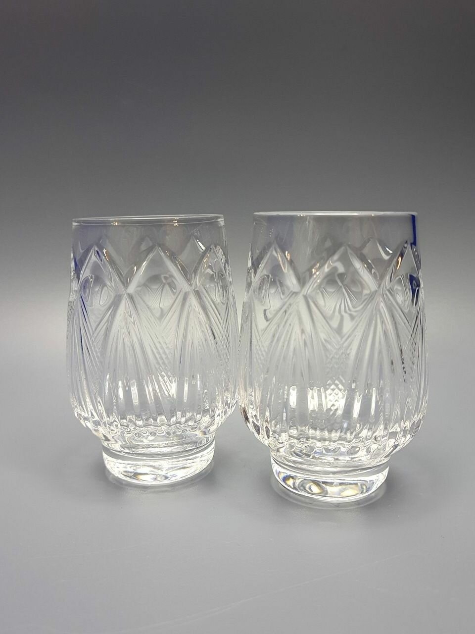 Винтажные стаканчики, хрустальное стекло, ДХЗ, СССР, 1970-1980 гг. набор 2 шт.