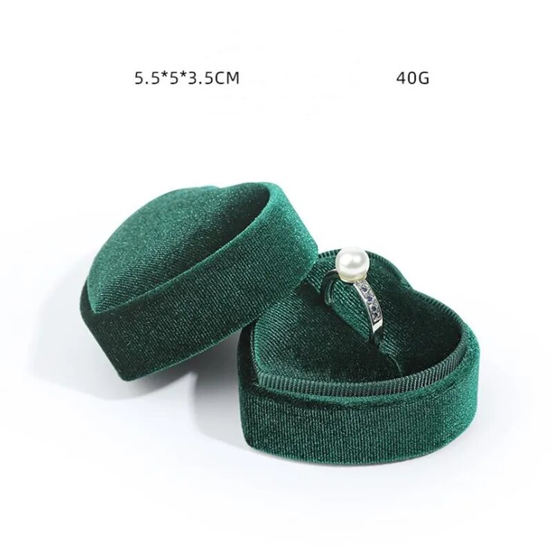 Бархатная шкатулка для кольца/ожерелья Изумрудный, Ring box, green
