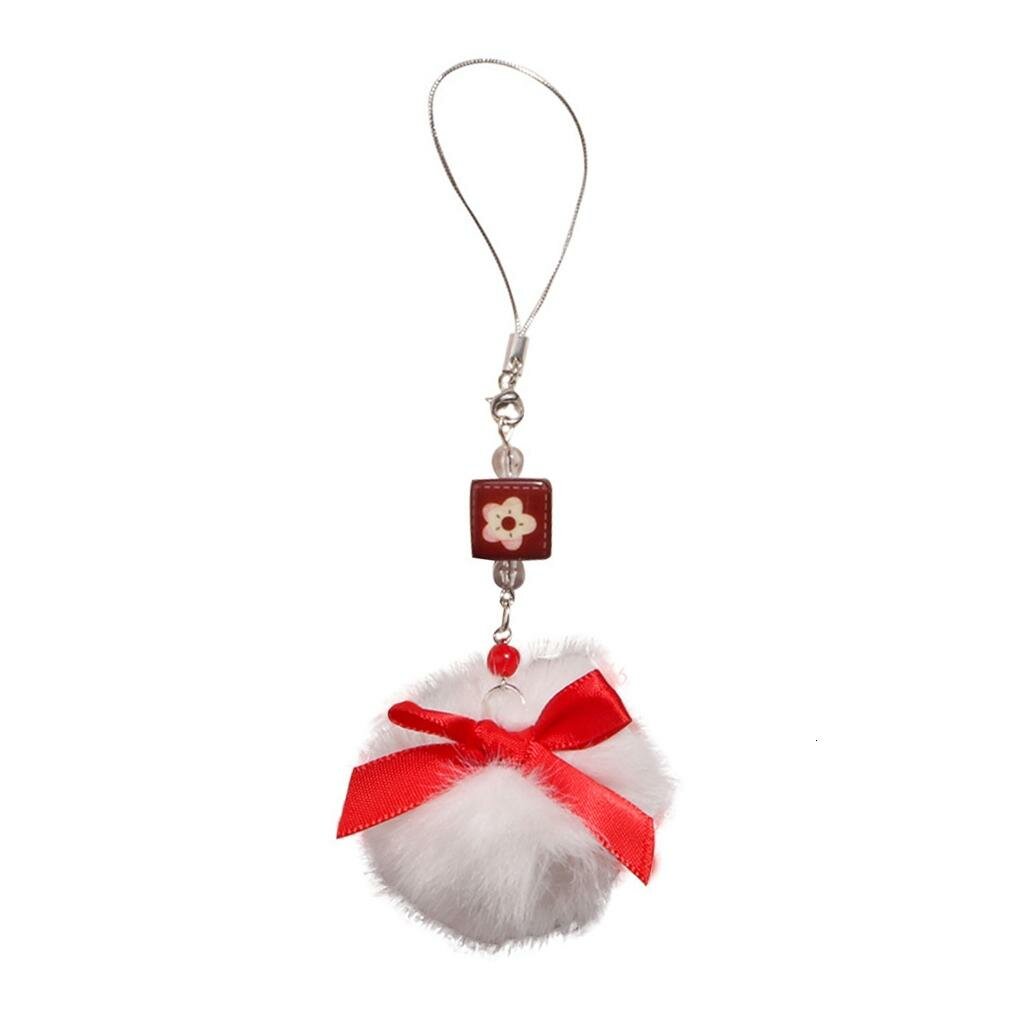Брелок, Подвеска на цепочке для мобильного телефона с бантиком из волос-красный