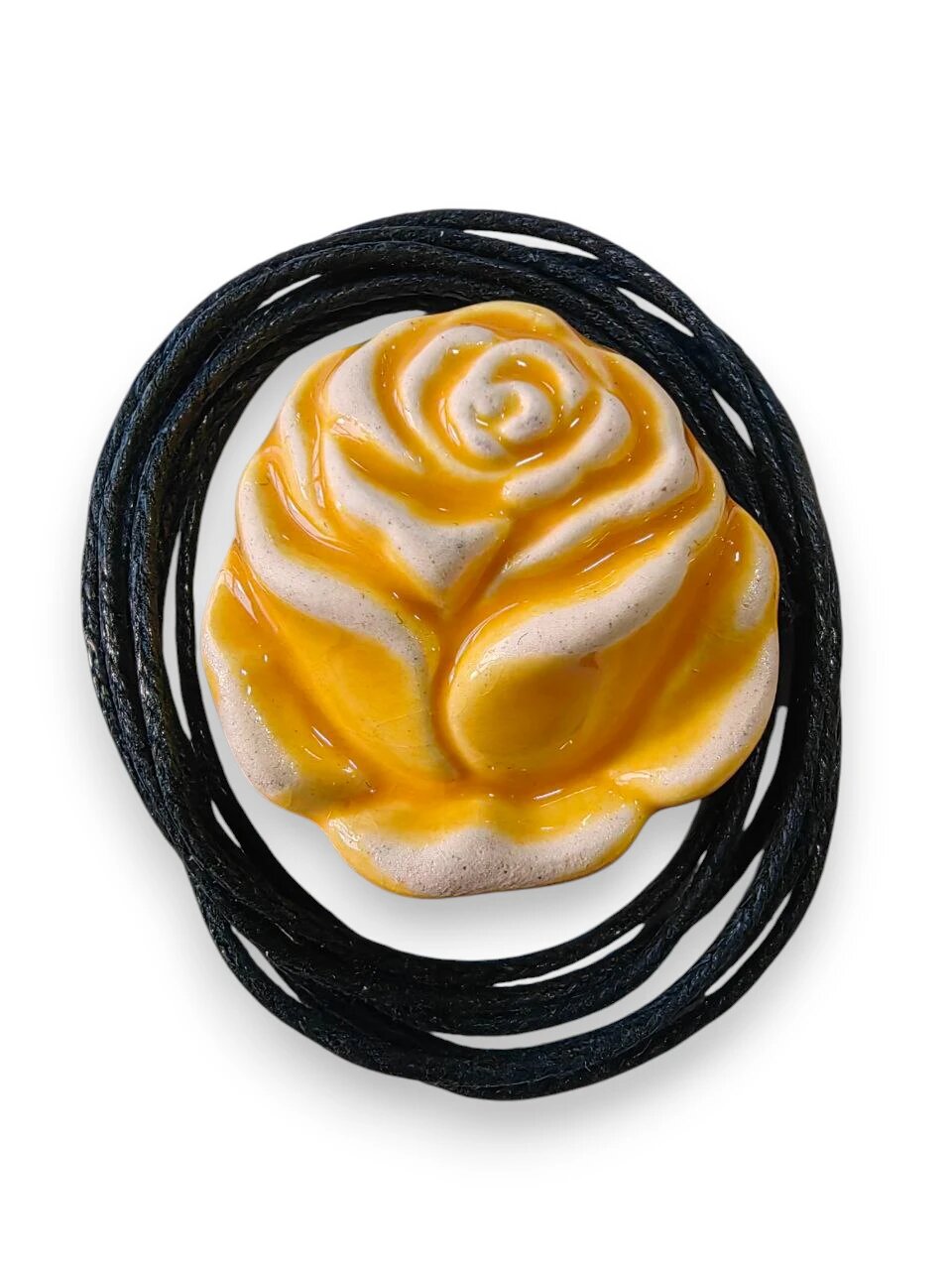 Аромакулон роза керамический со шнурком, жёлтый, 1 шт.