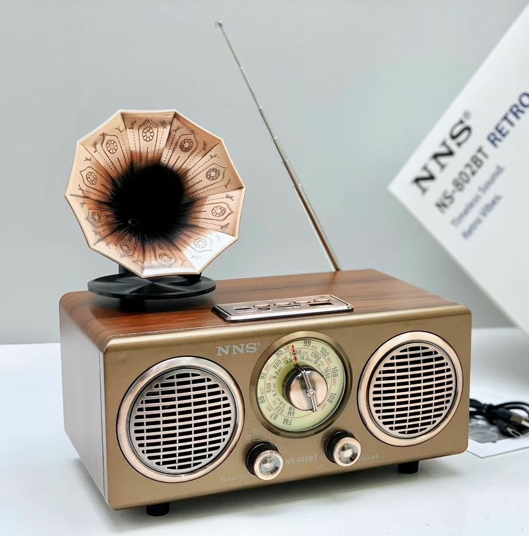 Портативный Ретро Радиоприемник NNS NS-802BT, FM, MW, SW, Bluetooth, MP3, от Сети и Аккумулятора