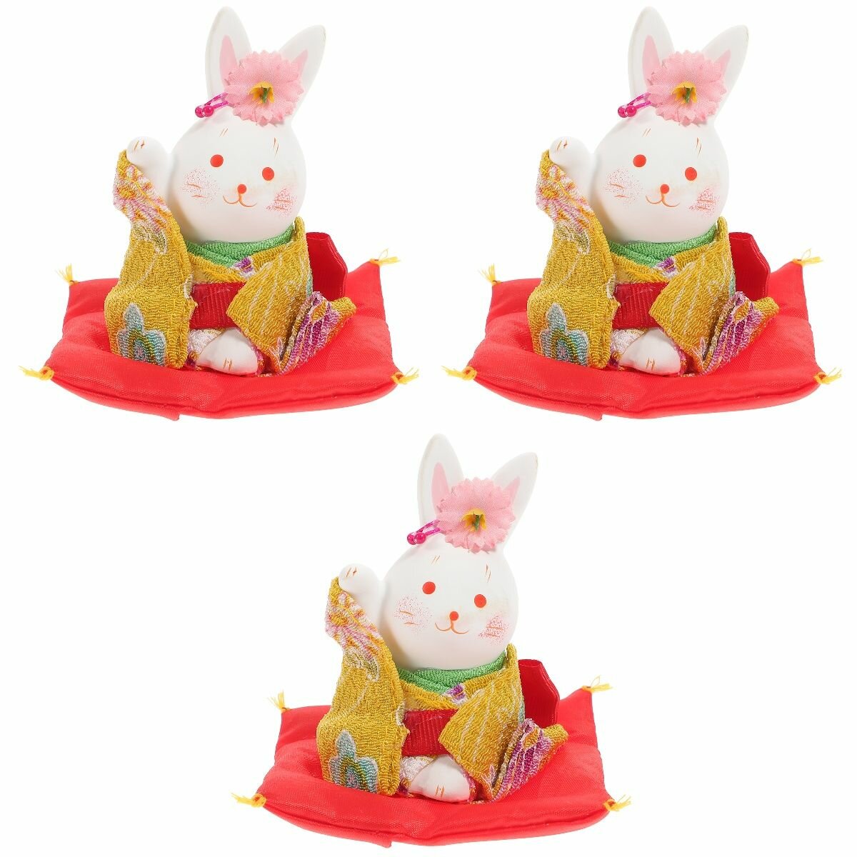 Набор из 3 декоративных фигурок зайцев для домашнего интерьера и украшения салона автомобиля
