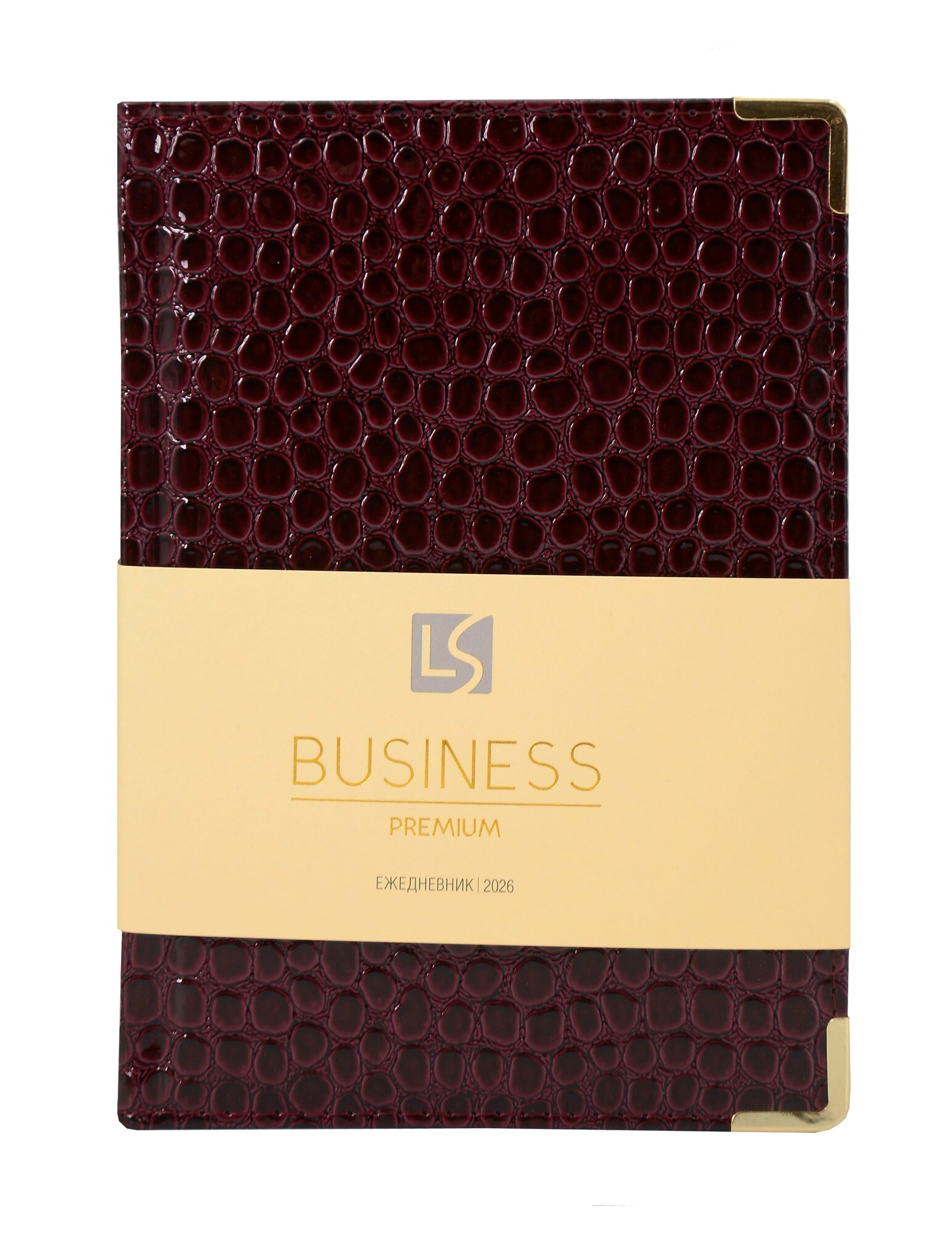 Ежедневник датированный 2026 год, А5, 176 листов, "Business Premium. Lizard", бордо