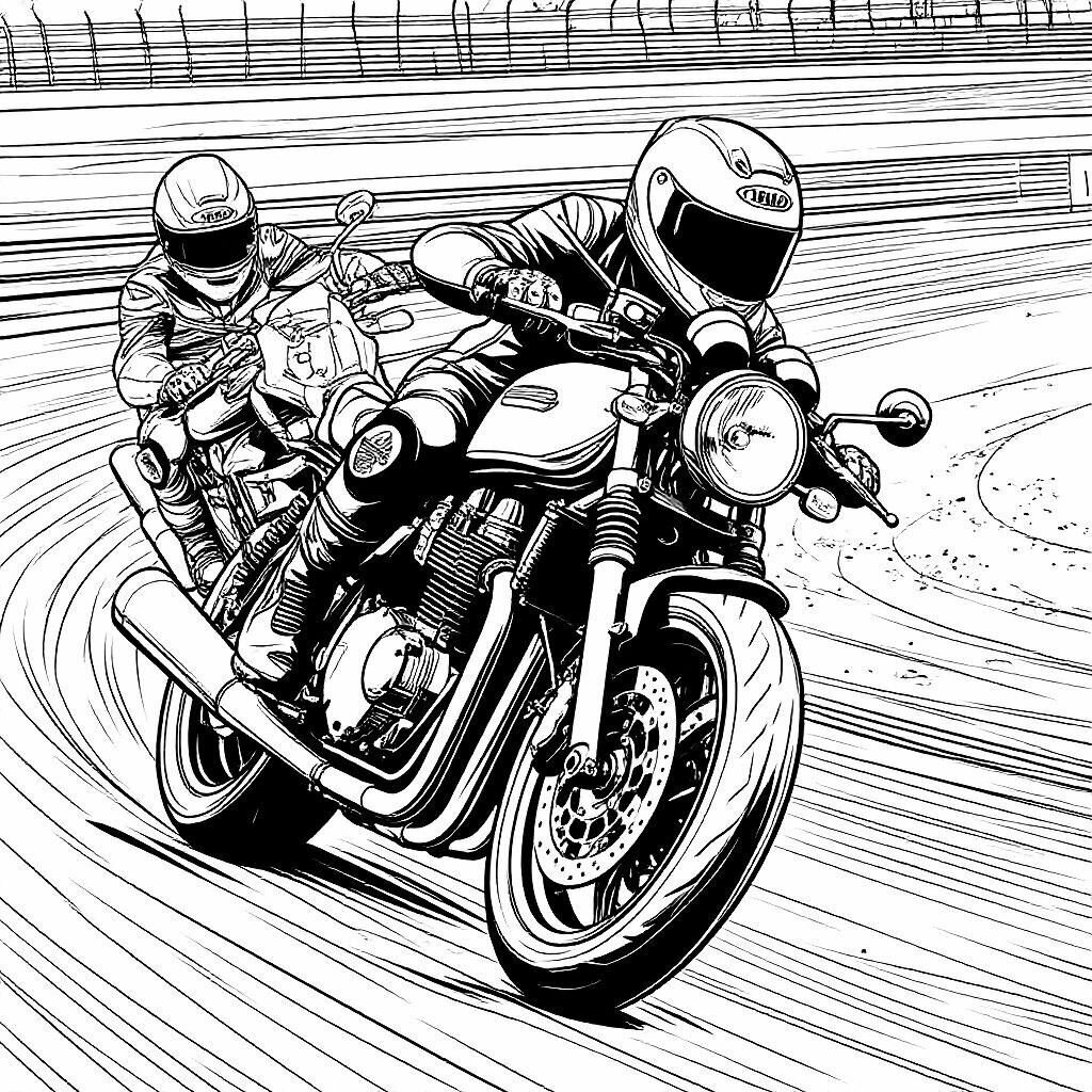 Набор детских раскрасок "Мотогонки", плотная бумага формата А4, 10 шт, от 1 года