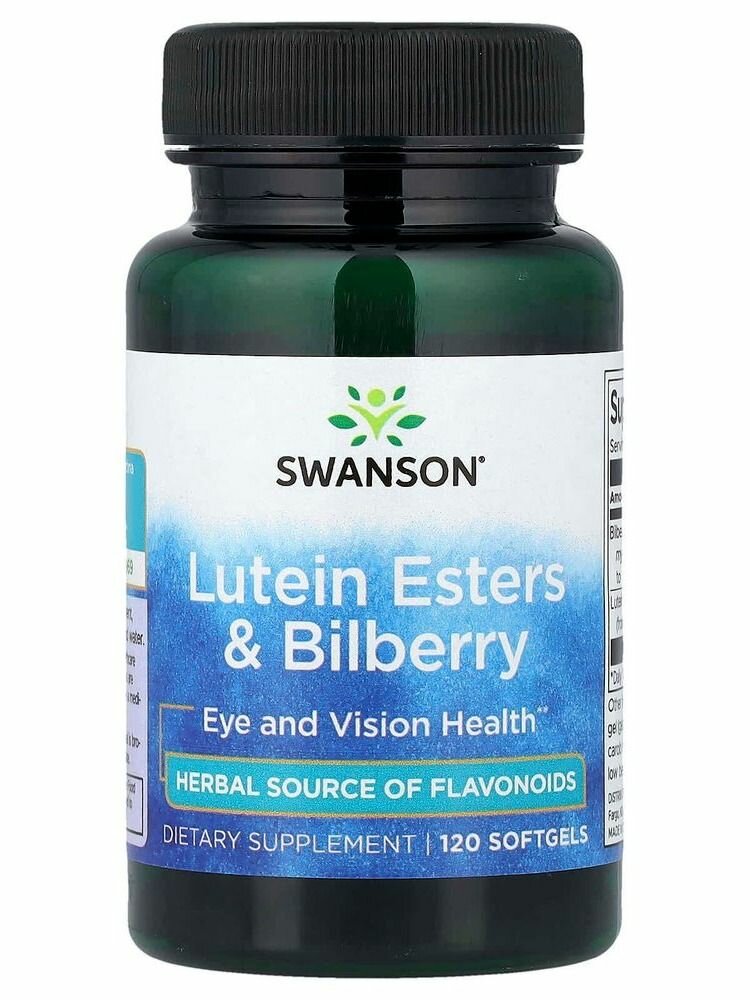 Эфиры лютеина и черника, 120 капсул.