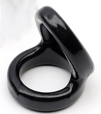 TPE Двухотверстный кольцо для удержания спермы для мужчин сексуальные товары прозрачный/красный/черный Размер：Черный