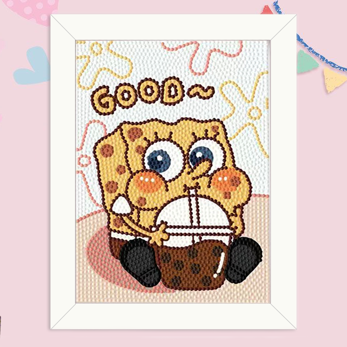 Алмазная мозаика «Губка Боб Квадратный штан» для детей, набор для творчества, алмазная живопись по точкам, наклейки с