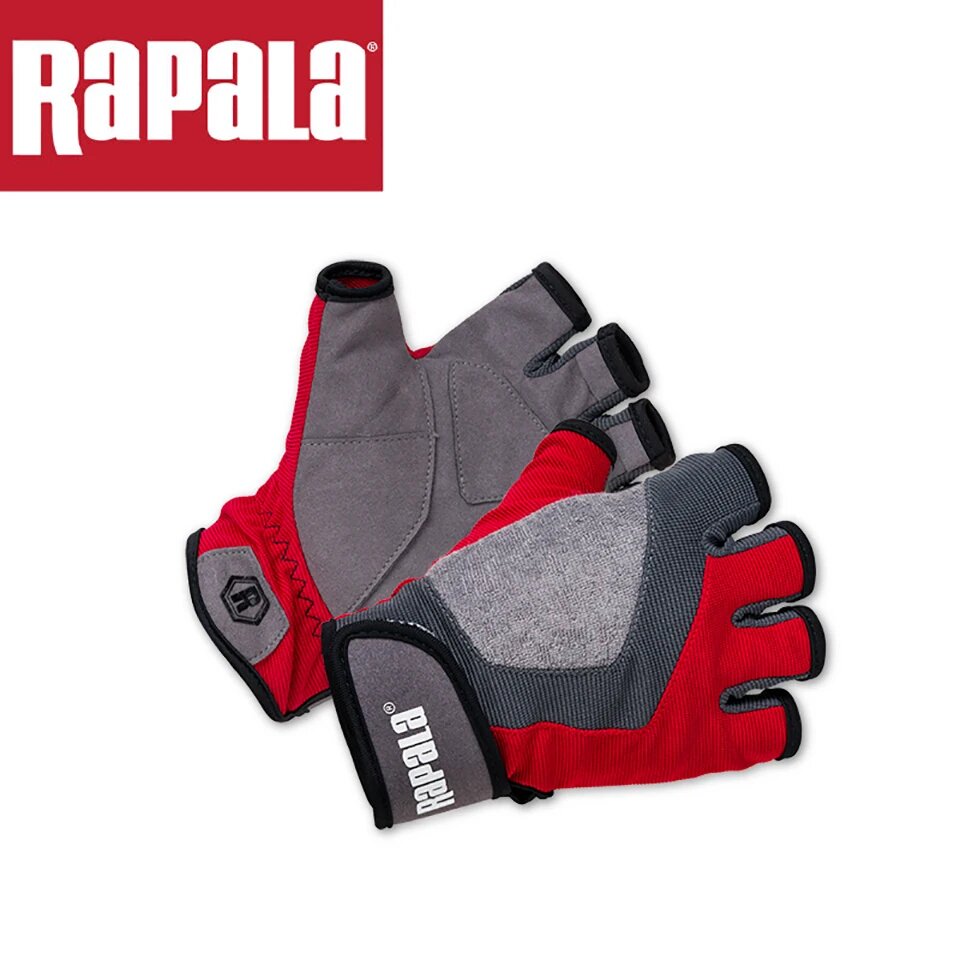 Рыболовные перчатки RAPALA антискользящие XL, RED