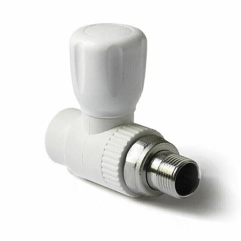 Кран шаровой PRO AQUA прямой, размер 25x3/4 дюйма, полипропилен, цвет белый, для подключения