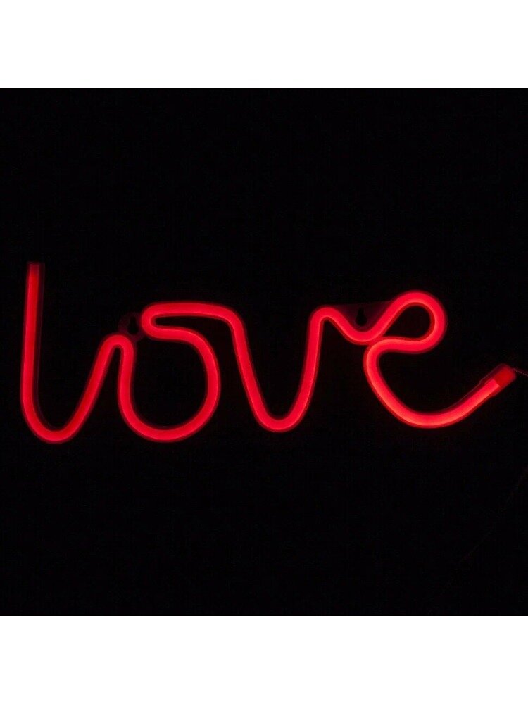 Световая надпись Love (13×34.5 см) — теплый белый, 1 шт. (батарейки/USB)