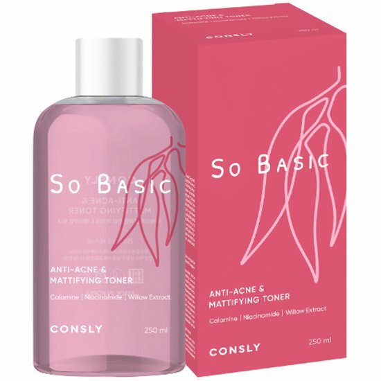 Тонер для лица Consly с каламином, ниацинамидом и экстрактом ивы, матирующий 250мл