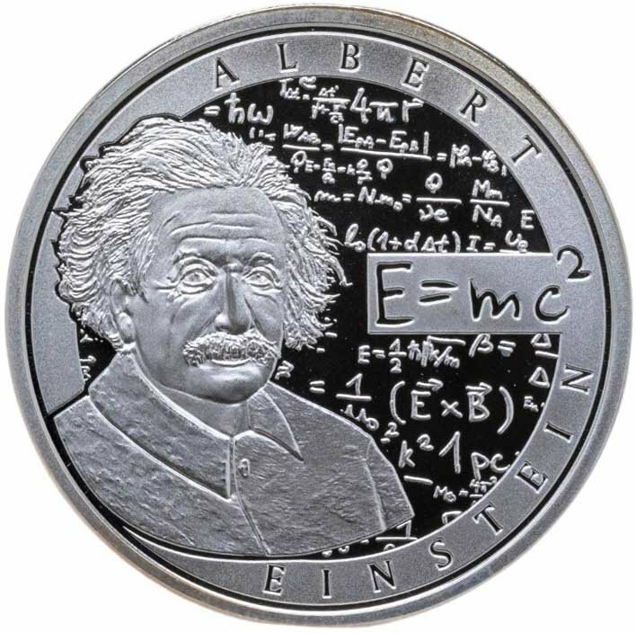 Бельгия 10 евро euro 2016 Альберт Эйнштейн коробка, сертификат, Серебро 925, в сохранности Proof
