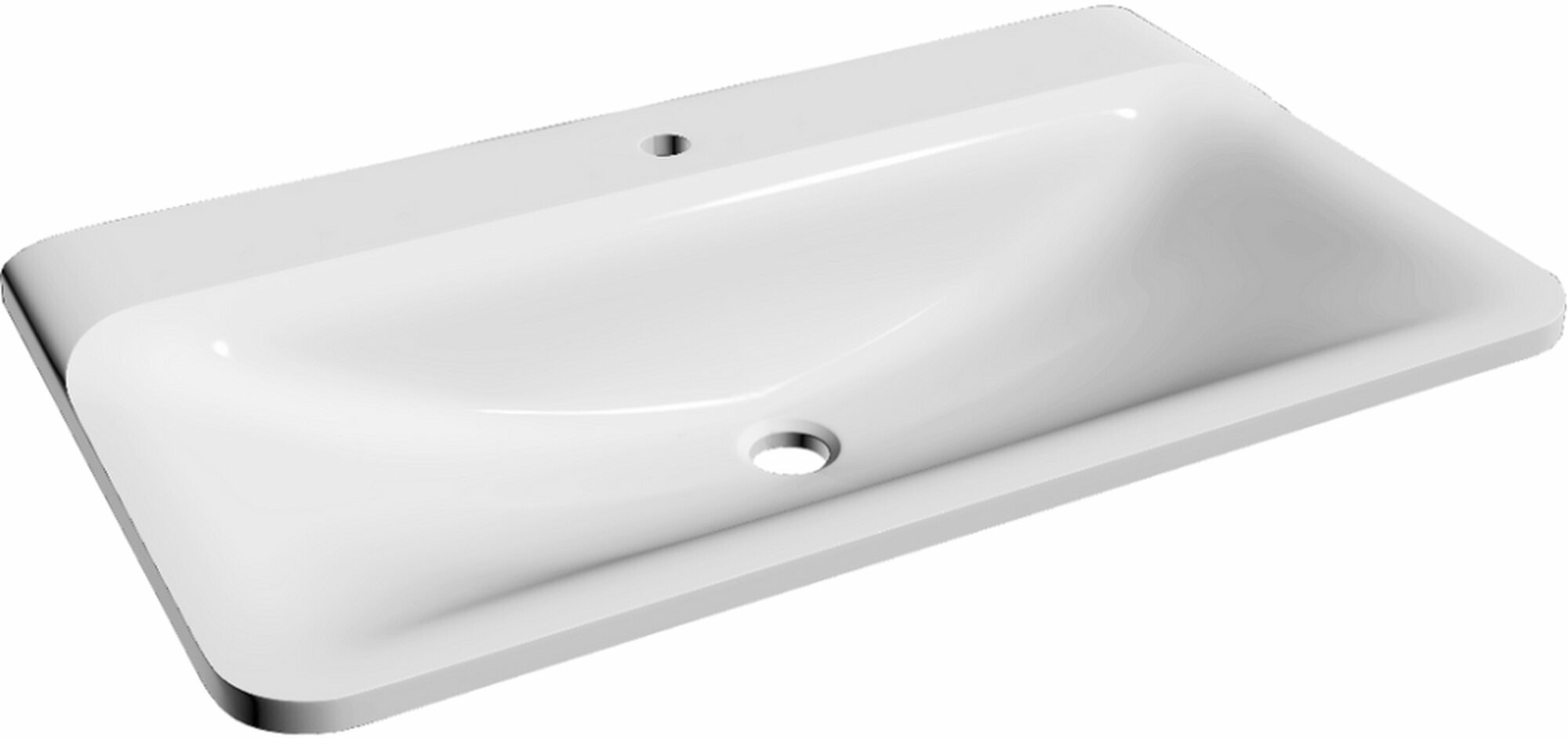 Раковина мебельная AQUAme Solo 80, врезная, цвет белый, керамика