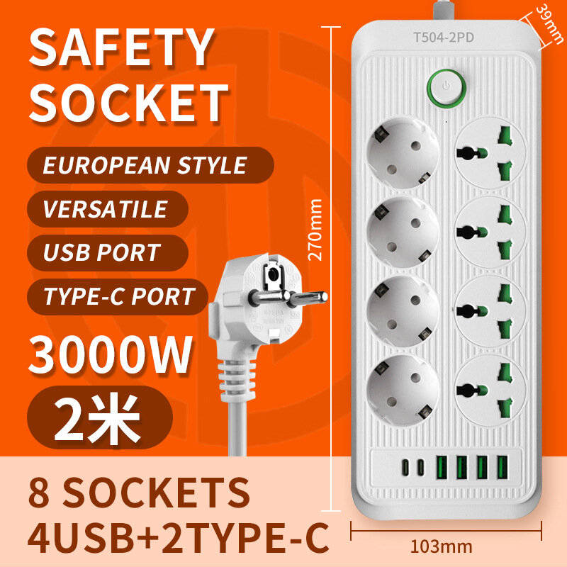 Европейская розетка стандарта ЕС, проводка, русская, немецкая, корейская, круглая розетка ЕС, выключатель, бытовая розетка, мульти USB