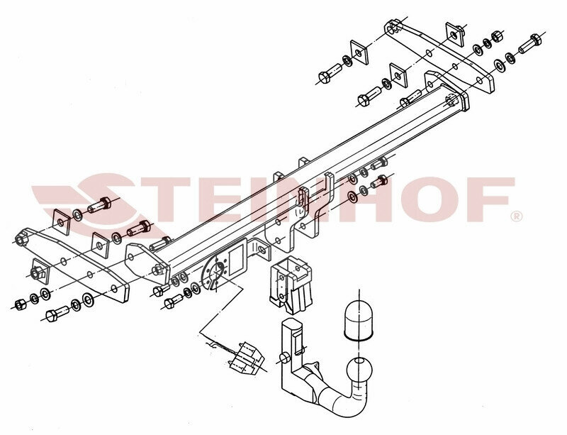 Фаркоп на Volvo XC60, кроме R-Design 2008-2012, 2012-2017 (паспорт и сертификат в комплекте)(без электрики) Steinhof. V-285