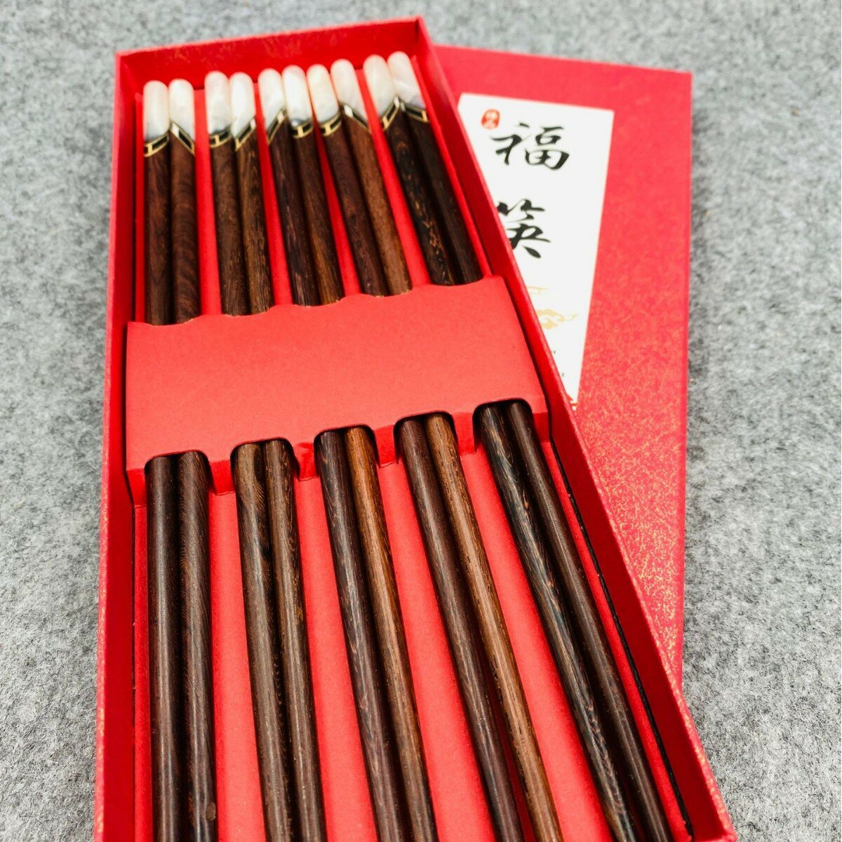 Вьетнамские палочки для еды из старого кокосового дерева с инкрустацией раковины, новые, противоскользящие, устойчивые к плесени, премиум, устойчивые к высоким температурам, упаковка 10 пар