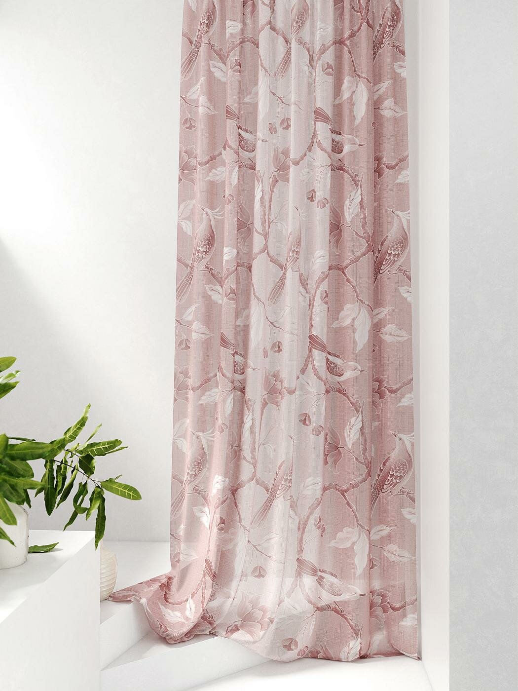 Штора для спальни и гостиной готовая 150x260 см с рисунком (589067-260)